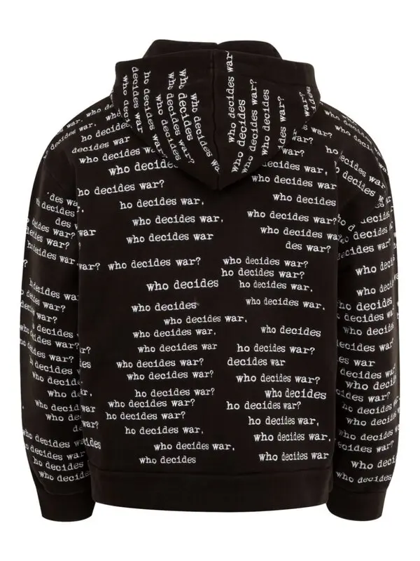 WHO DECIDES WAR Scripture Zip-up Hoodie - Black