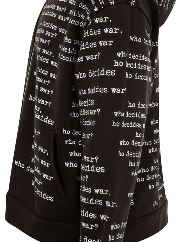 WHO DECIDES WAR Scripture Zip-up Hoodie - Black