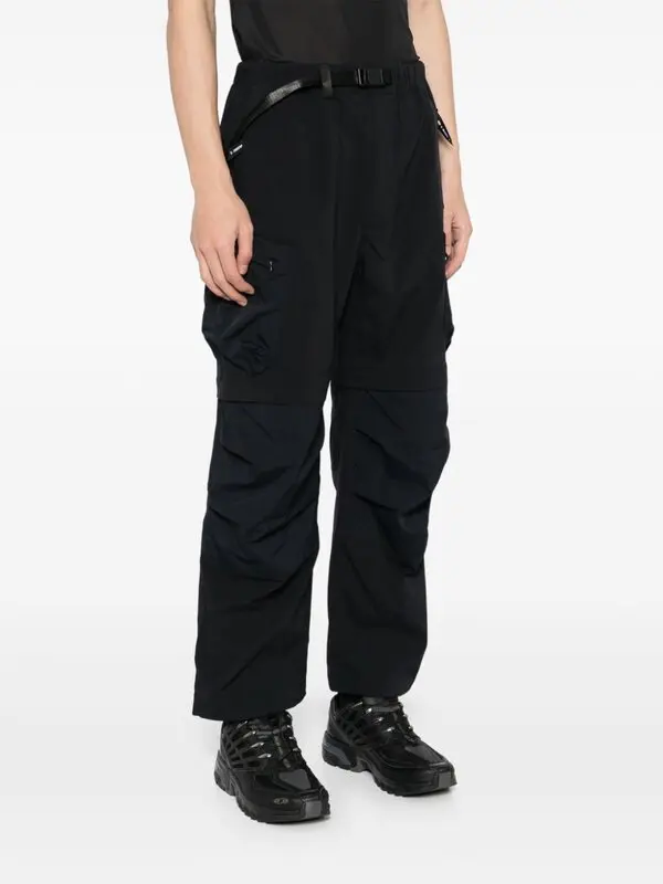 SPOONYARD Belted Tapered Cargo Trousers - Black