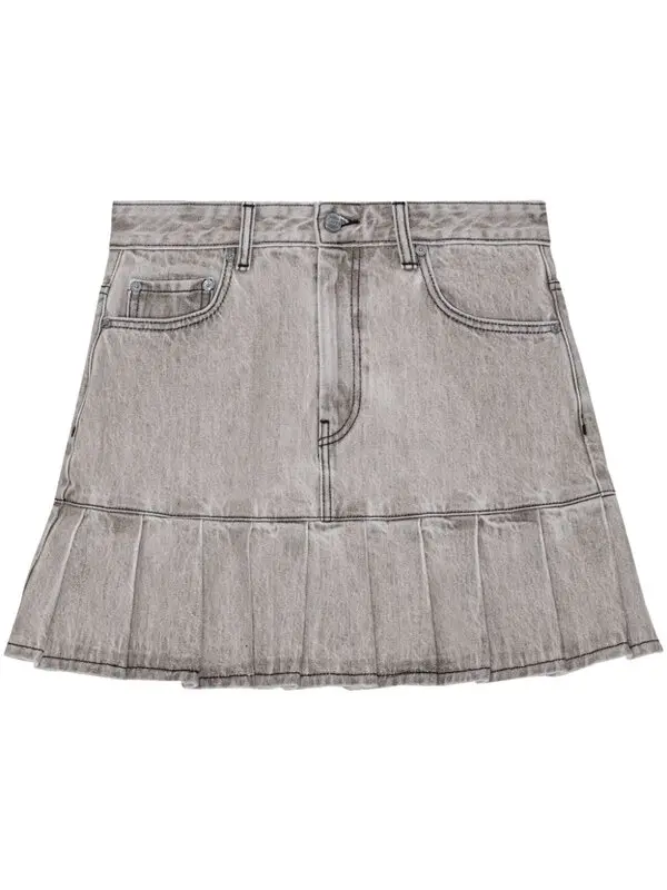 GANNI Denim Pleated Mini Skirt