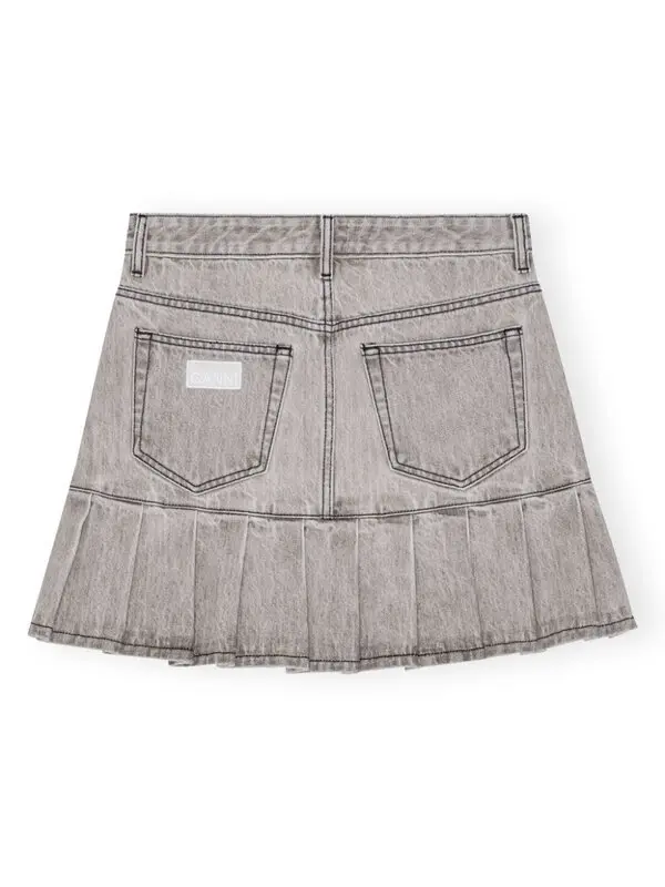 GANNI Denim Pleated Mini Skirt