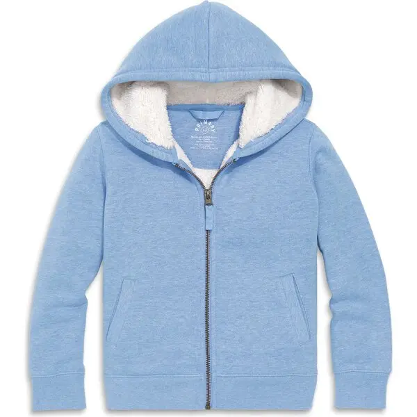 PRIMARY Teddy Fleece-lined Zip Hoodie - Heather Vintage Blue