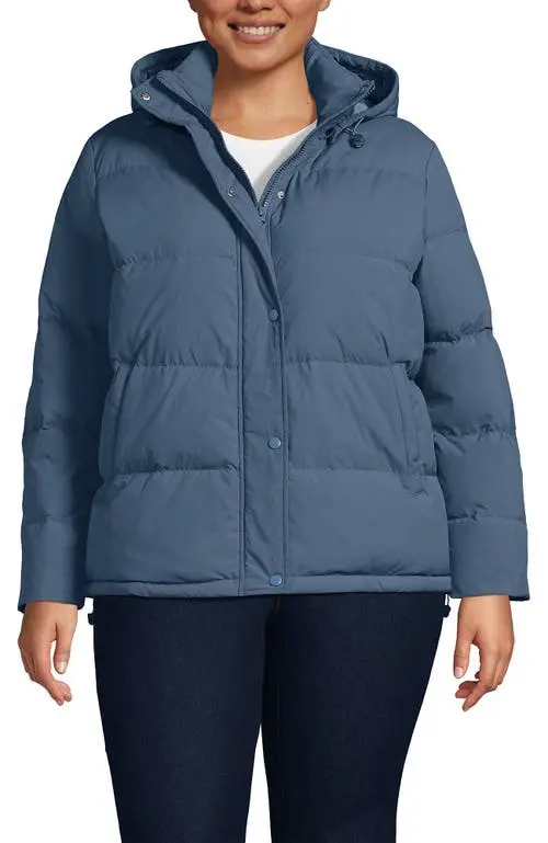 LANDS' END Wide Channel 600 Down Puffer Jacket - Soft Peacock