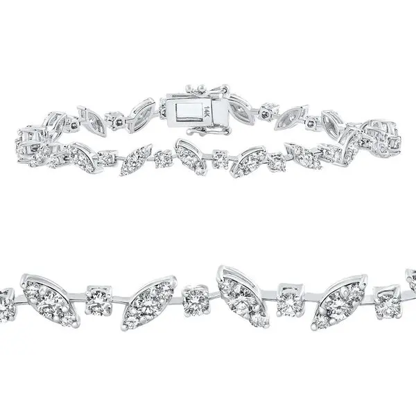 BLISS DIAMOND 3.70ct 14k Gold Lab Grown Diamond Tennis Bracelet 7 - 14k White Gold