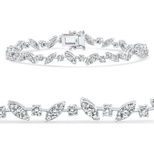 BLISS DIAMOND 3.70ct 14k Gold Lab Grown Diamond Tennis Bracelet 7 - 14k White Gold