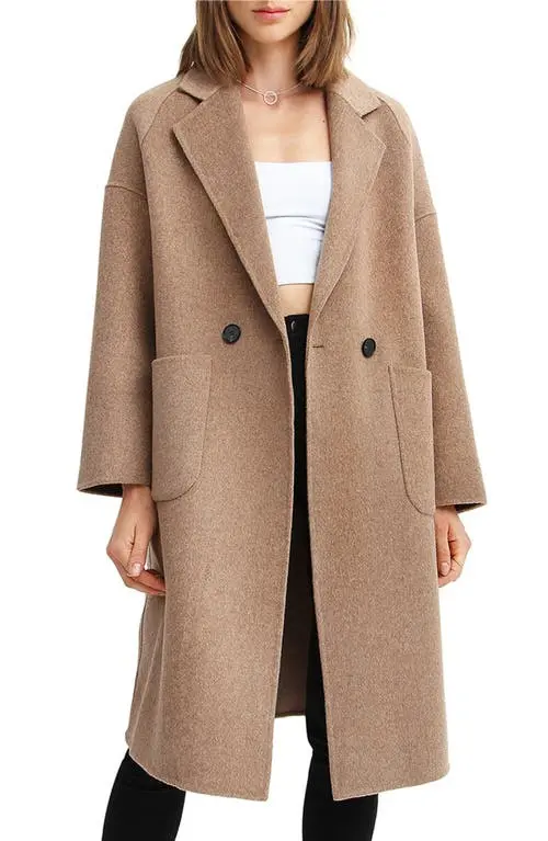 BELLE & BLOOM Double-breasted Wool-blend Coat