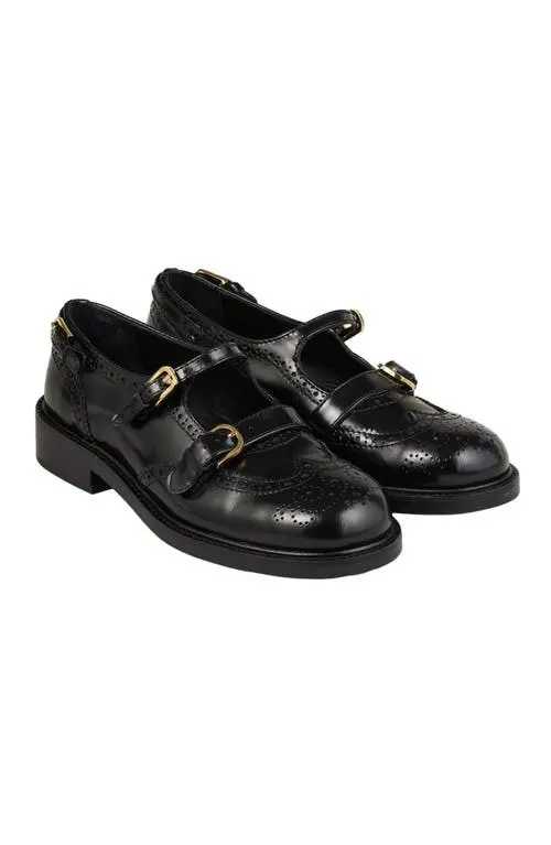 Sandro Mary Jane Leather Loafers - Black