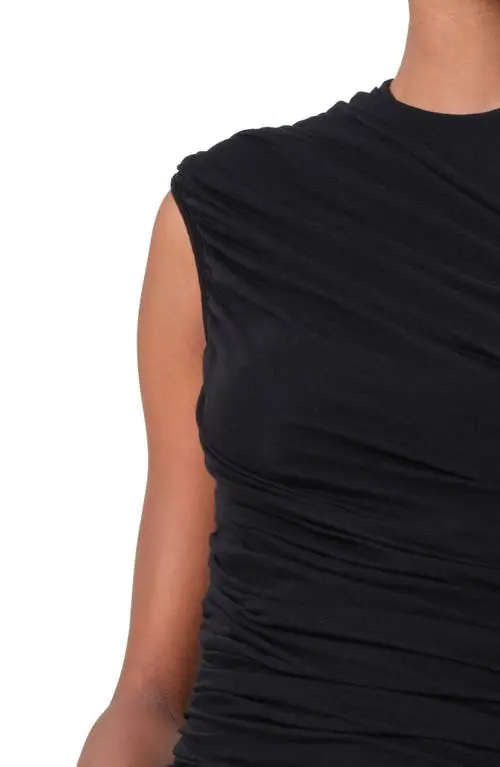 AGOLDE Ester Rib Ruched Tank - Black