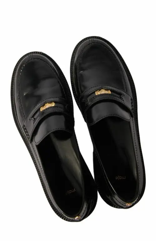 Maje Leather Loafers - Black