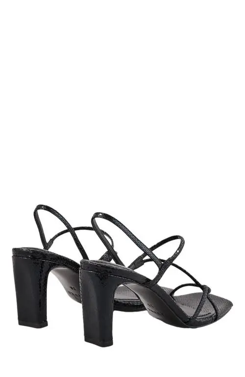 Sandro Embossed Leather Strappy Sandals - Black