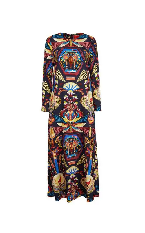 La DoubleJ Long Sleeve Swing Maxi Dress - Nephthys Navy