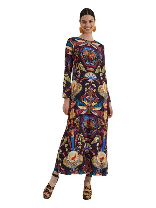 La DoubleJ Long Sleeve Swing Maxi Dress - Nephthys Navy