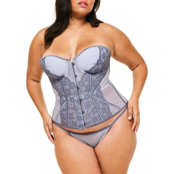 ADORE ME Padma Corset And G-string Set - Dark Grey