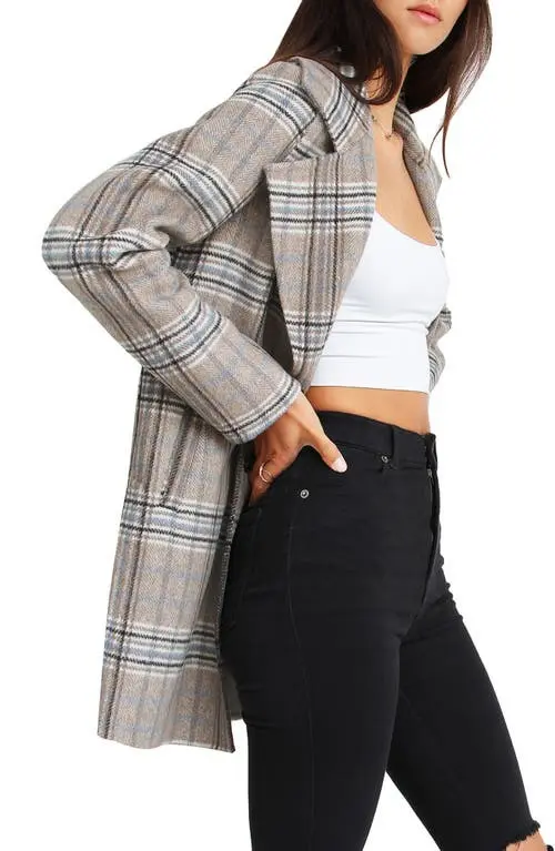 BELLE & BLOOM Ex-boyfriend Plaid Wool-blend Coat
