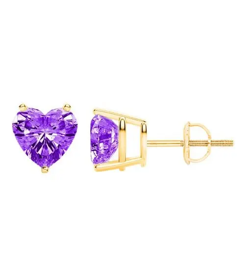 DONATELLO GIAN Name' Sterling Silver Amethyst Stud Earrings - Purple