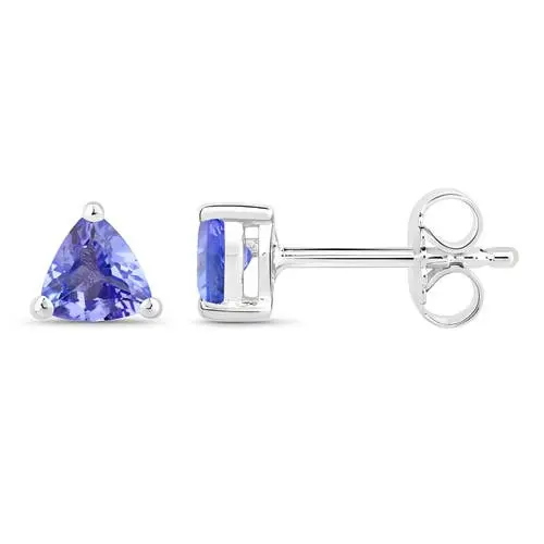 DONATELLO GIAN Sterling Silver Trillion Stud Earrings - Tanzanite