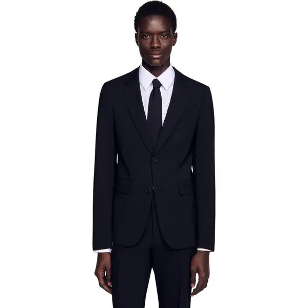 Sandro Virgin Wool Suit Jacket - Black