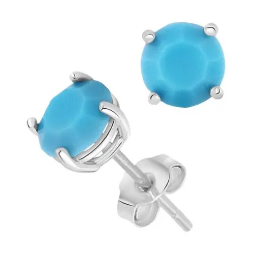 DONATELLO GIAN Name' Sterling Created Turquoise Stud Earrings - Silver