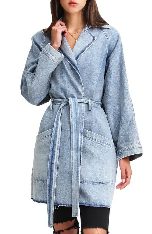 BELLE & BLOOM Relaxed Boyfriend Trench Denim Jacket