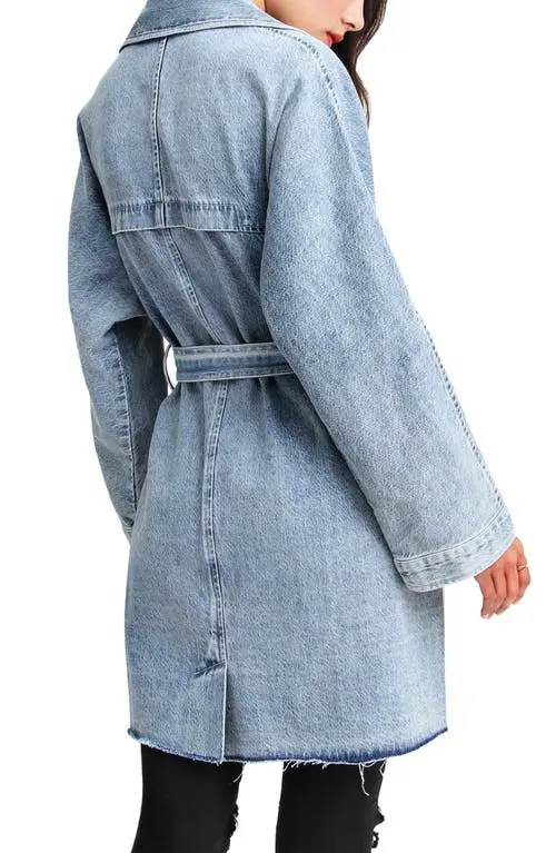 BELLE & BLOOM Relaxed Boyfriend Trench Denim Jacket