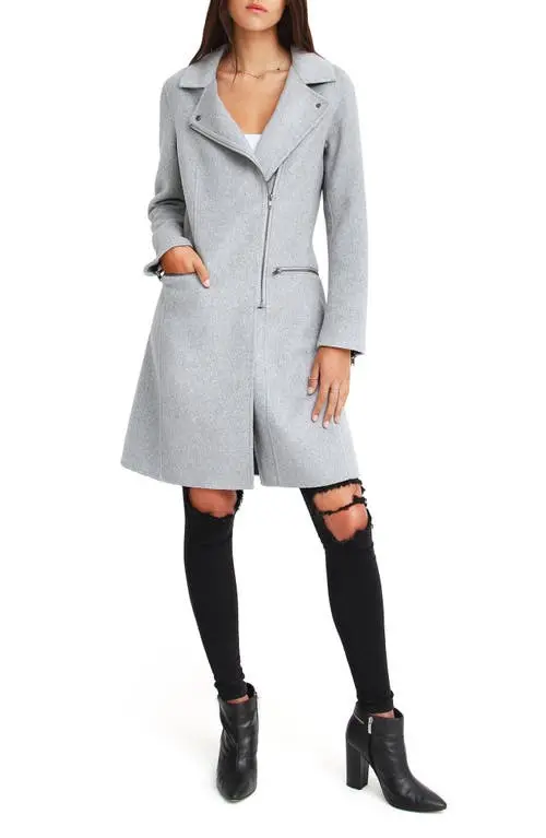 BELLE & BLOOM Wool Blend Longline Coat - Grey Marl