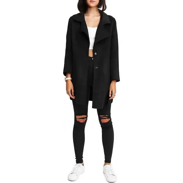 BELLE & BLOOM Ex-boyfriend Wool Blend Oversized Jacket - Black