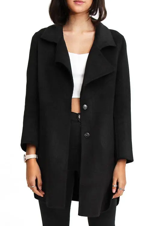 BELLE & BLOOM Ex-boyfriend Wool Blend Oversized Jacket - Black