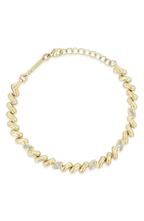 Zoe Chicco 14k Gold Diamond San Marco Chain Bracelet - 14k Yellow Gold