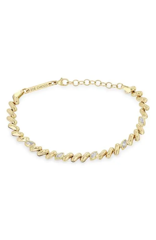 Zoe Chicco 14k Gold Diamond San Marco Chain Bracelet