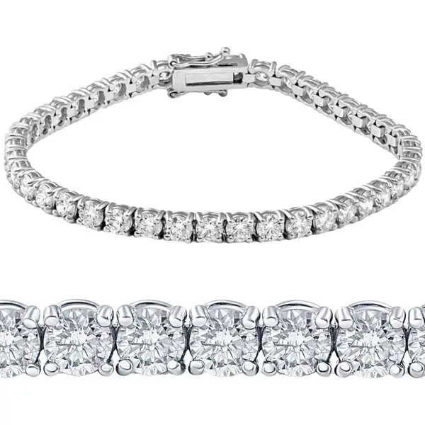 BLISS DIAMOND 11ct Lab-created Diamond Tennis Bracelet In 14k Gold - 14k White Gold