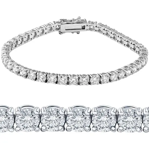BLISS DIAMOND 11ct Lab-created Diamond Tennis Bracelet In 14k Gold - 14k White Gold