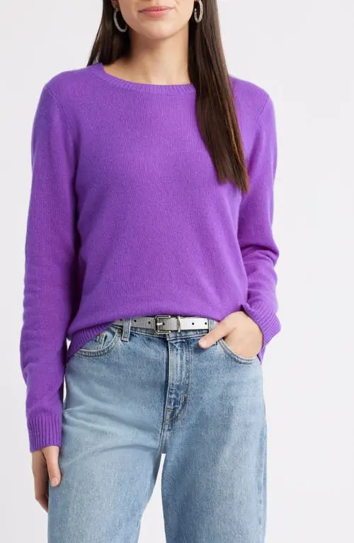 Caslon Cashmere Crewneck Sweater - Purple Tilandia