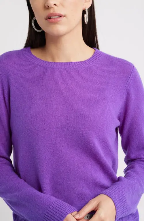 Caslon Cashmere Crewneck Sweater - Purple Tilandia