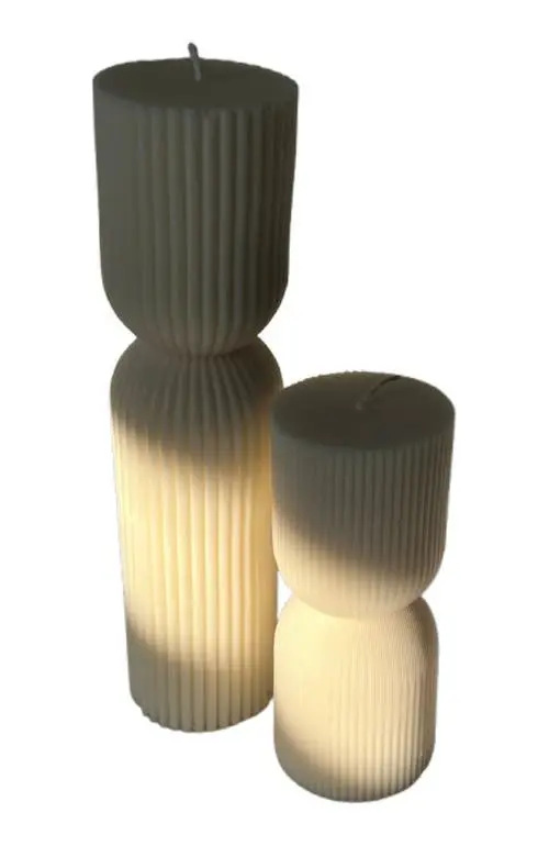 AARAM LUXE Striped Column Candle