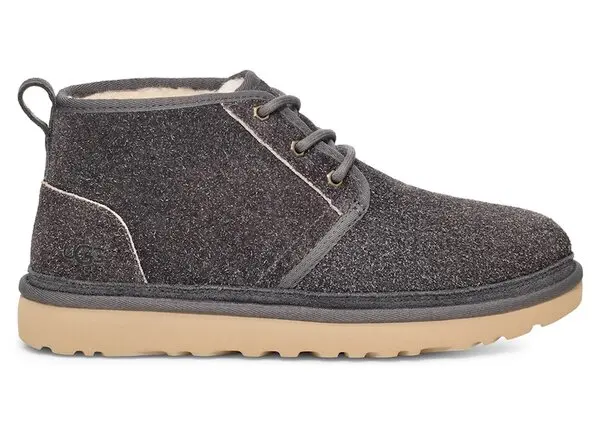 UGG Neumel Shaggy Suede Boots - Dark Grey