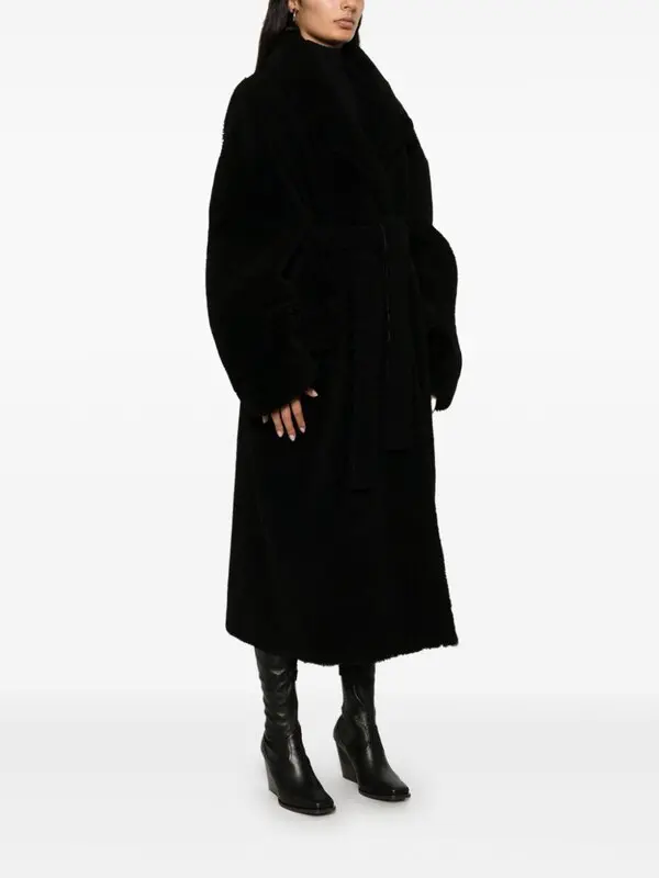 MANOKHI Myah Shearling Coat - Black