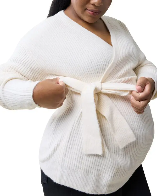 INGRID & ISABEL Nursing Wrap Sweater - Cream