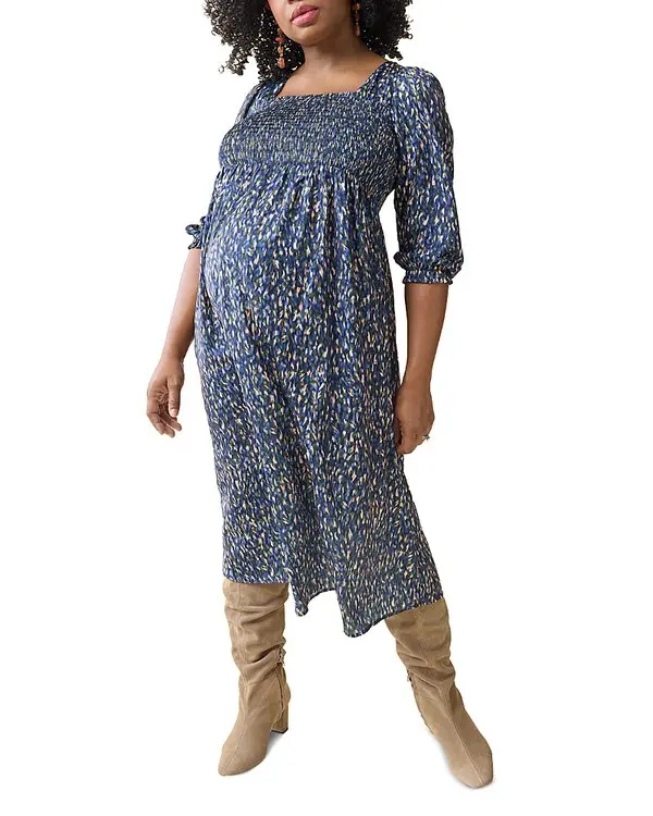 INGRID & ISABEL The Breeze Maternity Dress - Blue Multi