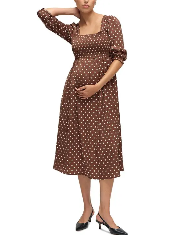 INGRID & ISABEL The Breeze Maternity Dress - Dot Chocolate