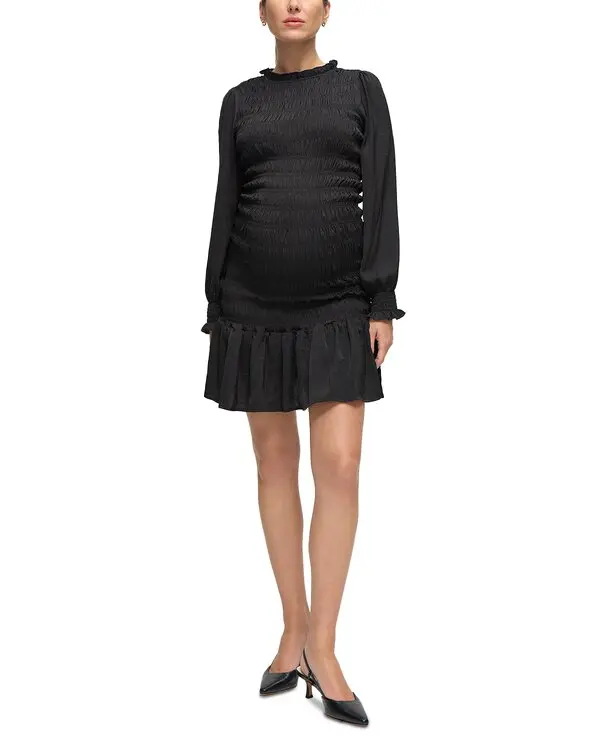INGRID & ISABEL Smocked Maternity Dress - Black