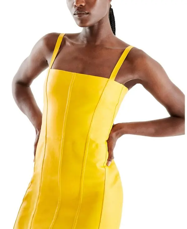 As By Df Merci Stretch Leather Dress - Lemon Yellow - 20% Off | Editorialist