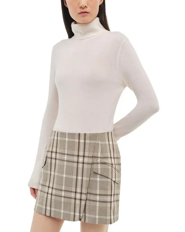Simkhai Payton Check Wrap Mini Skirt