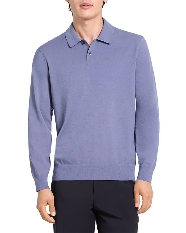 Theory Goris Collared Sweater - Dusk Blue