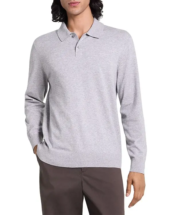 Theory Goris Collared Sweater - Light Heather Grey