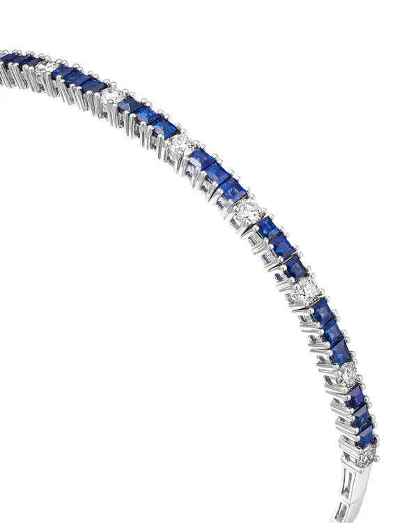 Bloomingdale'S Sapphire & Diamond Bangle Bracelet