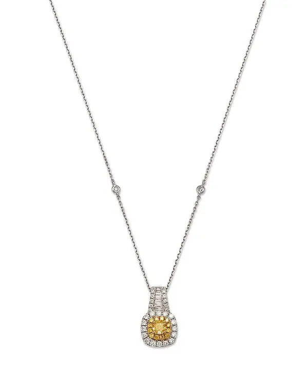Bloomingdale'S Diamond Halo Pendant Necklace, 0.86 Tcw - Yellow/white