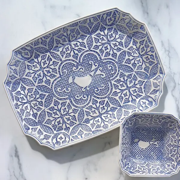 VIETRI Uccello Blu Rectangular Platter
