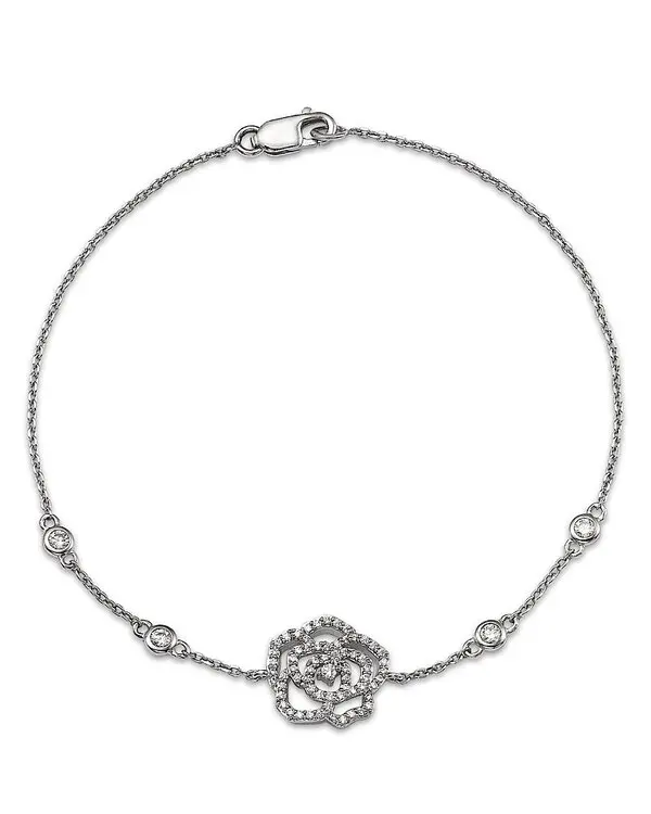 Bloomingdale'S Diamond Flower Station Bracelet - White
