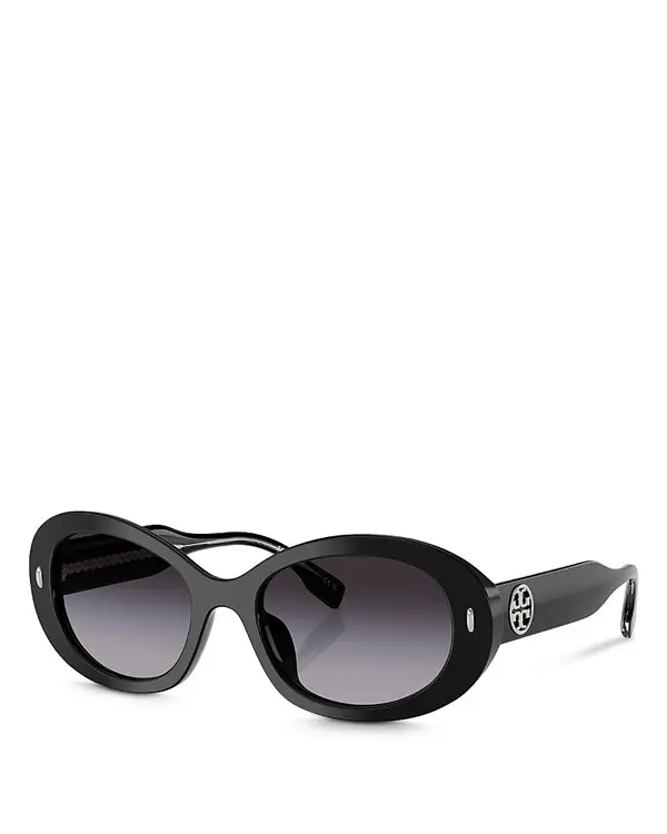 Tory Burch Miller Oval Sunglasses, 53mm - Black
