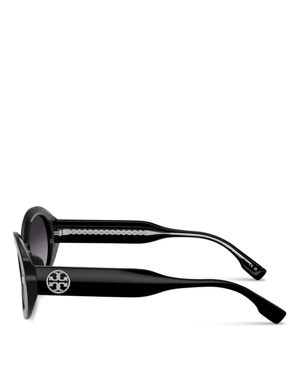 Tory Burch Miller Oval Sunglasses, 53mm - Black